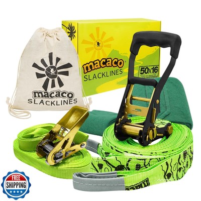 Macaco Slackline Kit 52ft inc Training Line | Slack Line for fun stuff ...