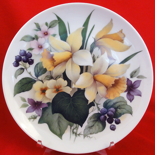 KAISER Plate Floral 7.75" made Germany painted Canada NEW NEVER USED "A ...