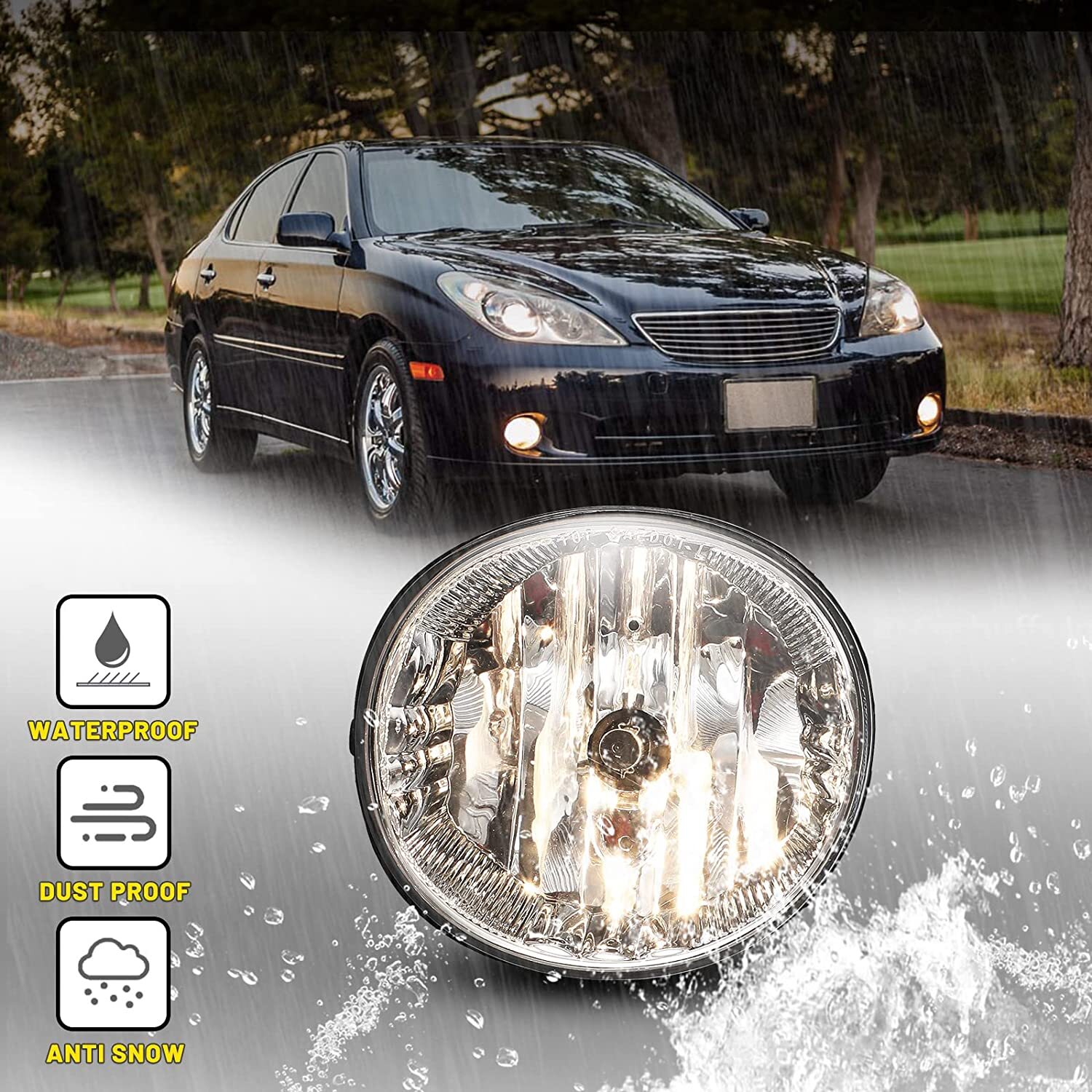 For 2005-2006 Lexus ES330 Fog Lights Clear Lens W/Switch Wiring Kit ...