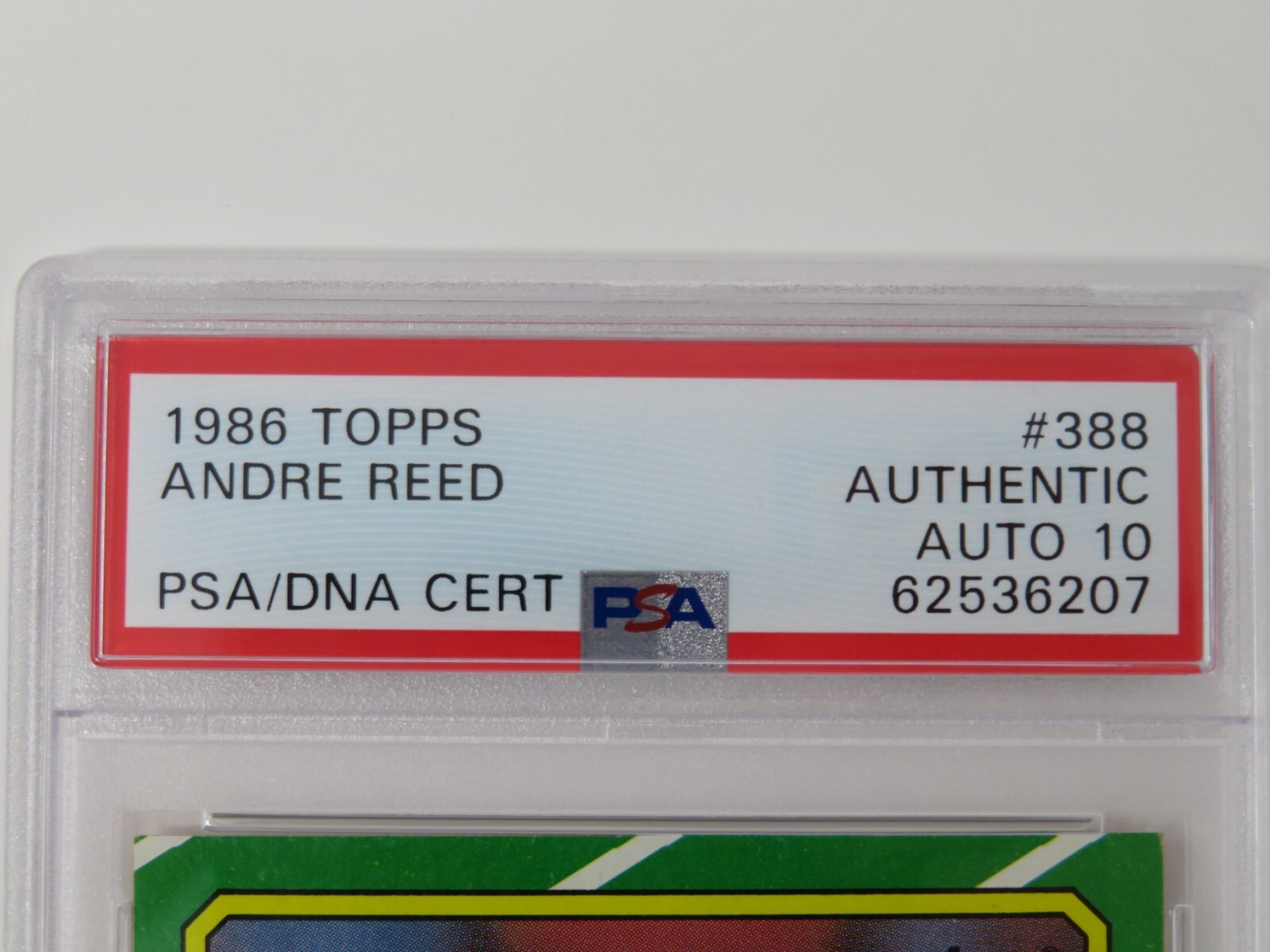 Andre Reed BILLS HOF Signed Autograph 1986 Topps RC Rookie Card 388 PSA ...