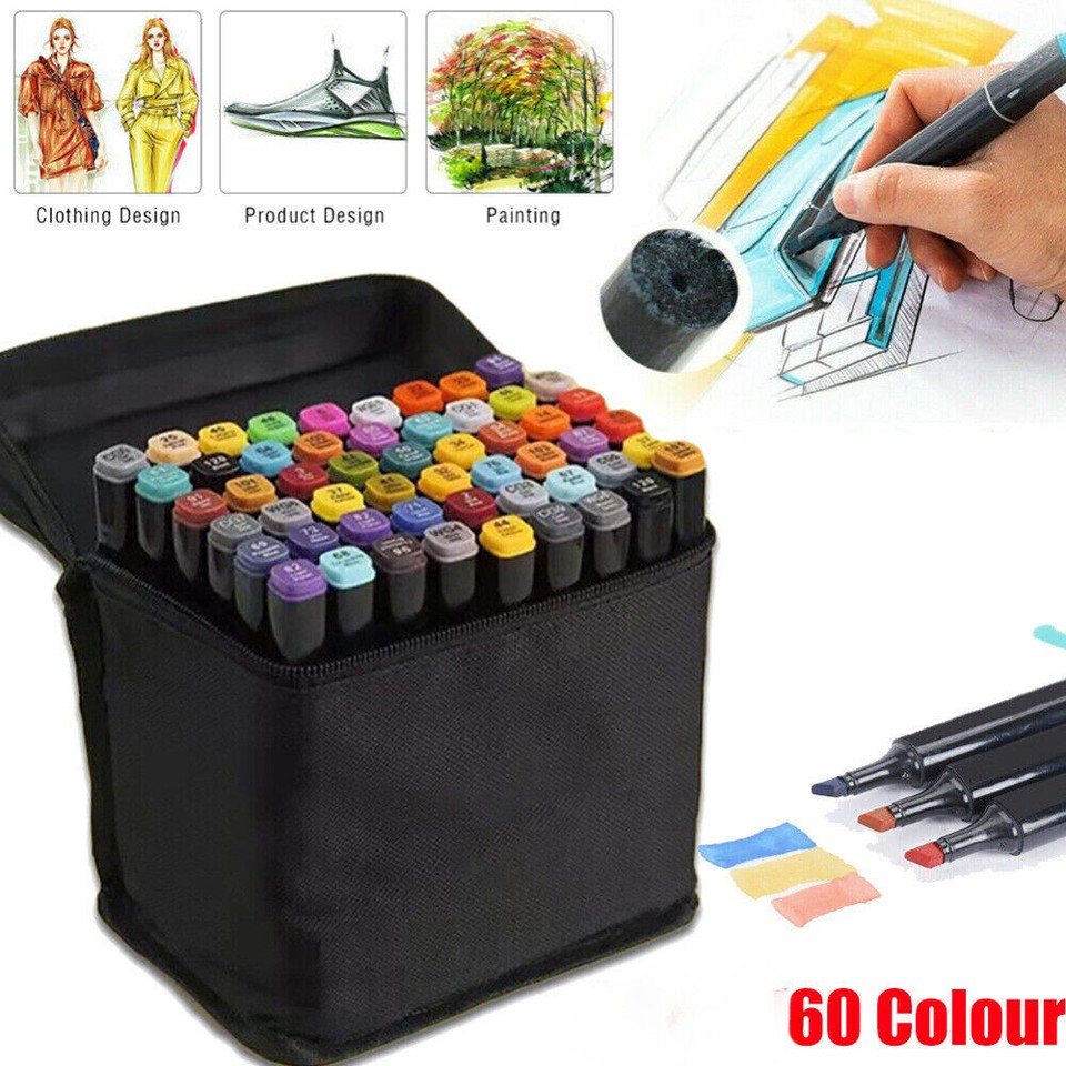 60 Color Marker Copic Pen Dual Headed Graphic Artist Sketch TOUCH ...
