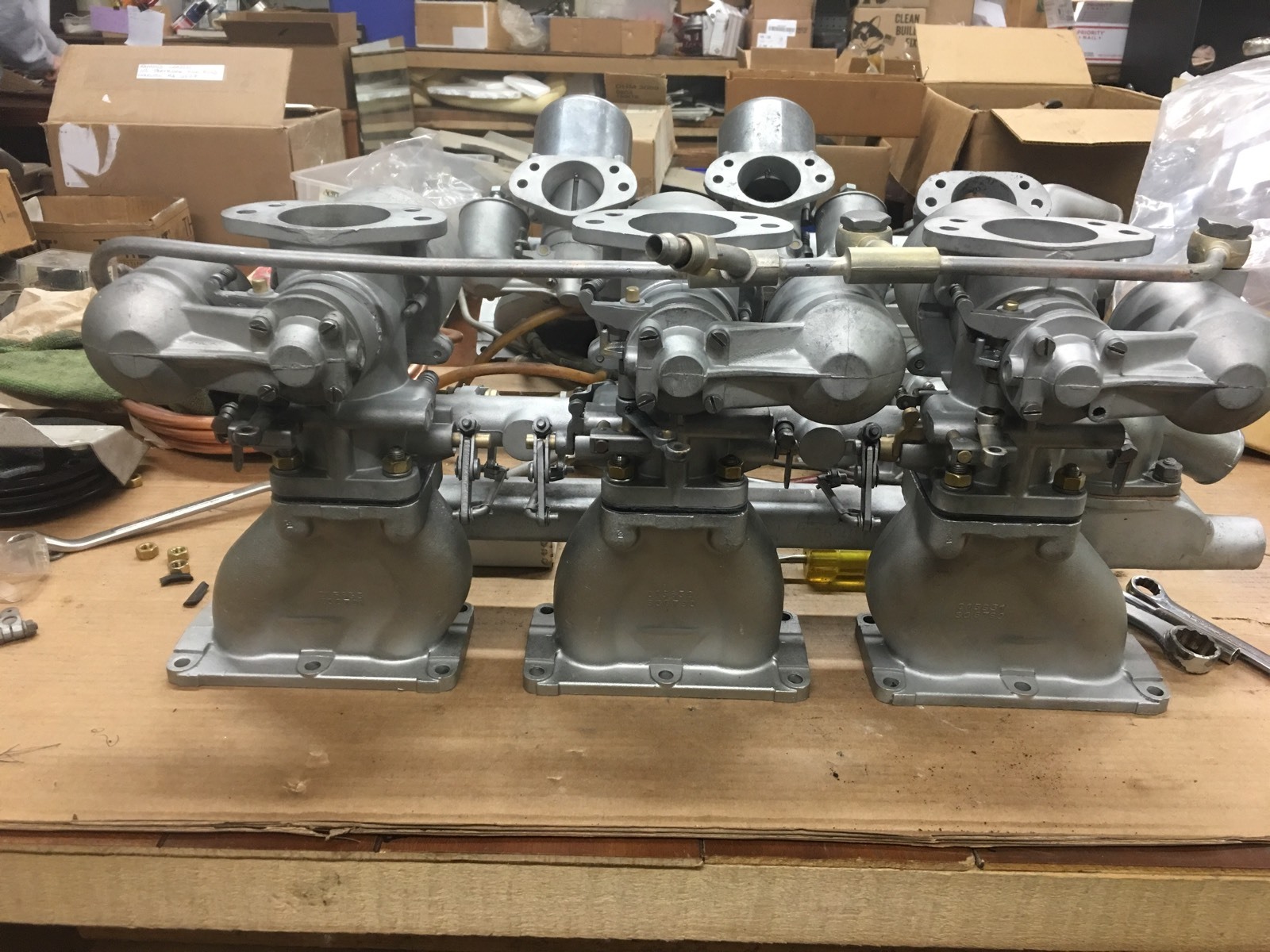JAGUAR XKE 3.8 E-TYPE TRIPLE SU CARBURETOR SET HD8 COMPLETE CARBS ...