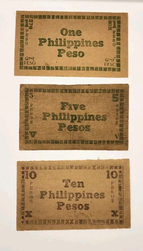 Philippines WW II 1944-45 Emergency Banknotes.Lot Of 3.Negros Issue ...