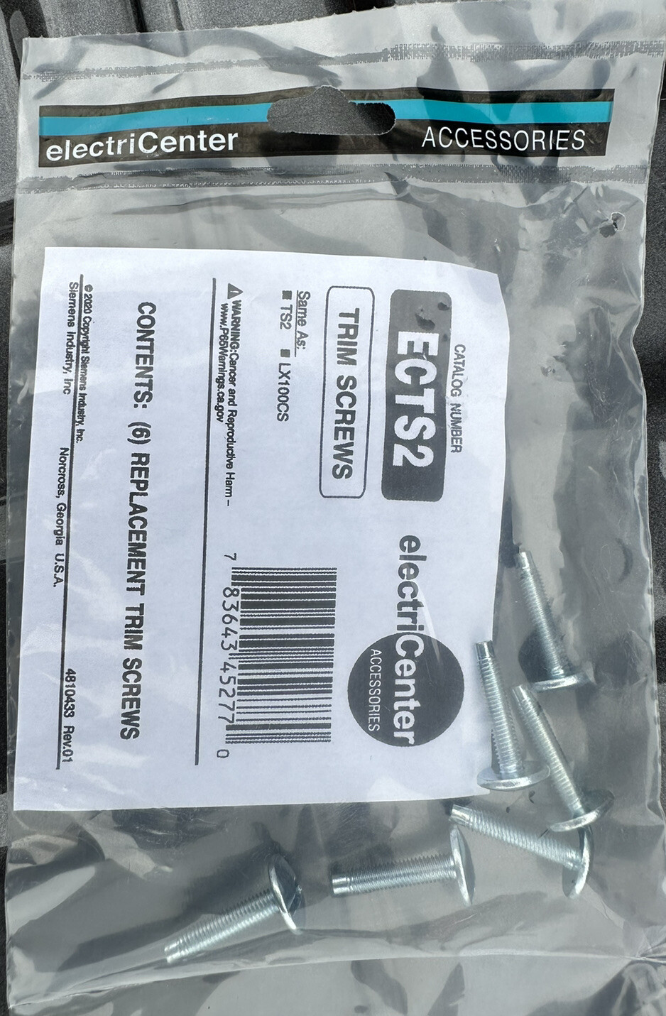 PACK OF 6 SIEMENS ECTS2 TRIM COVER SCREWS LOAD CENTERS MURRAY TS2 LX100CS | eBay