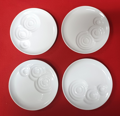 Trudeau Splash Dipping Plates RARE White Ceramic 7.25" Set of 4 | eBay