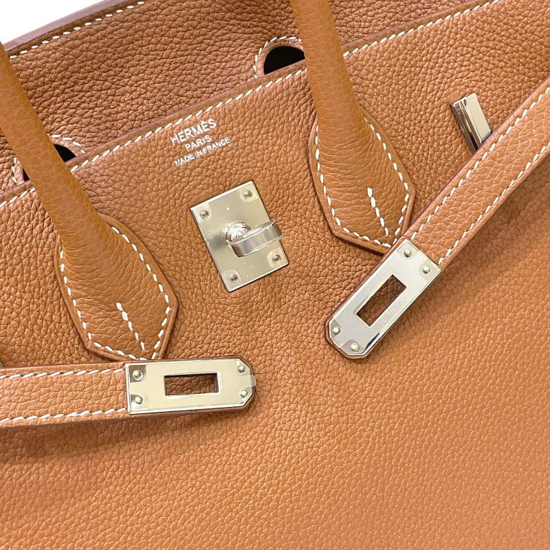 HERMES Birkin 25 Z Stamp Togo Leather Gold Silver Hardware Handbag Box ...