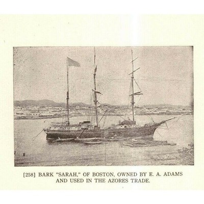 1922 Nautical Lithograph Brigantine Seaman & Sarah Sailing Ships 2r1-94 ...