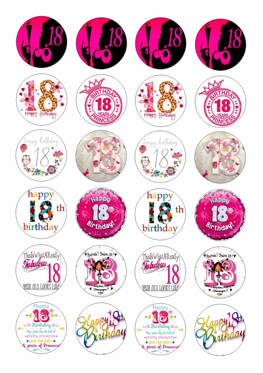 18th Birthday Cupcake Toppers