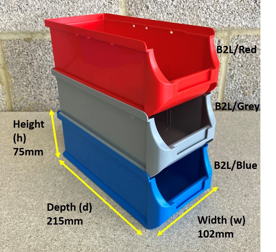 Hanging stacking plastic parts storage lin bins boxes garage workshop ...