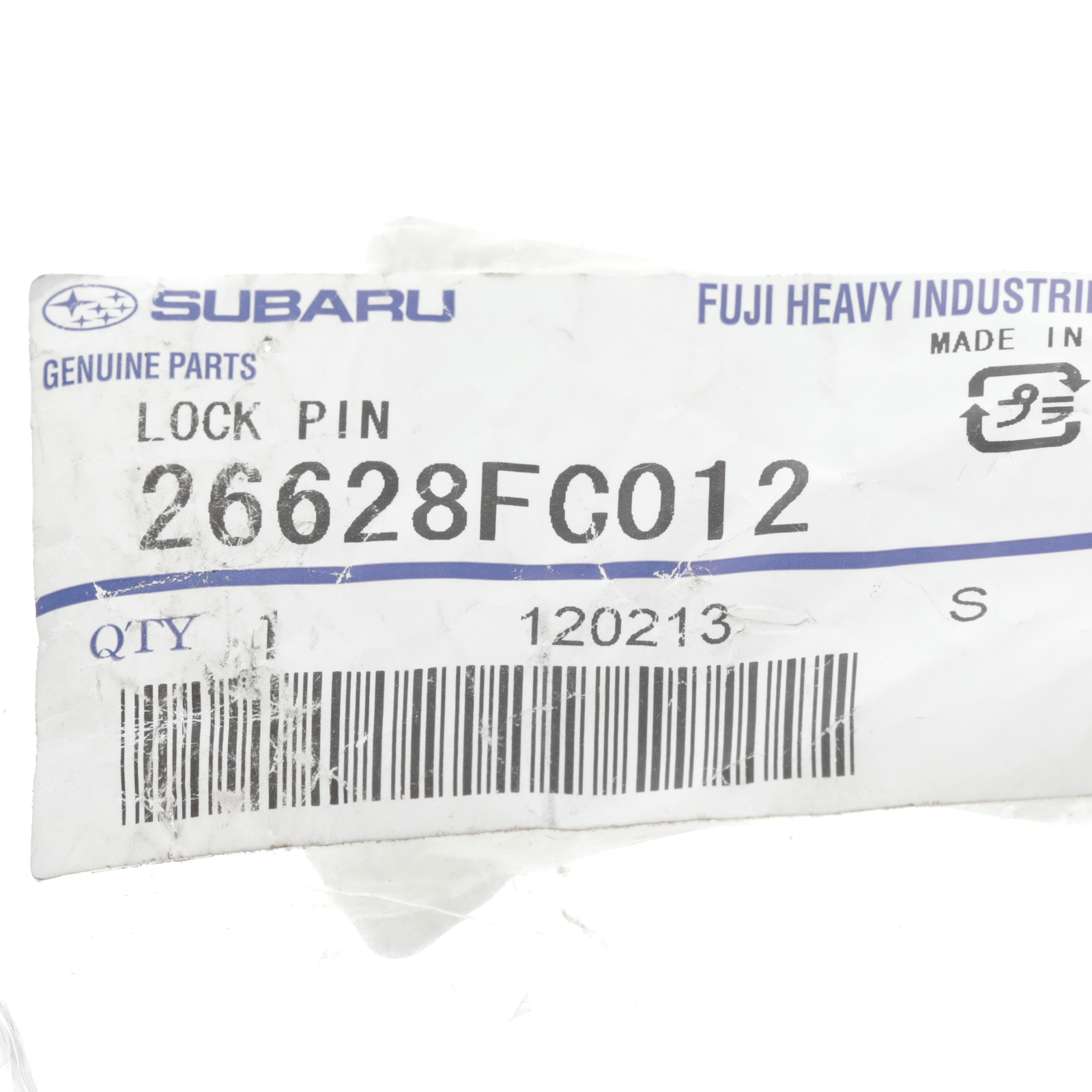 OEM 1998-2009 Subaru Rear Disc Brake Caliper Lock Pin 26628FC012 for ...