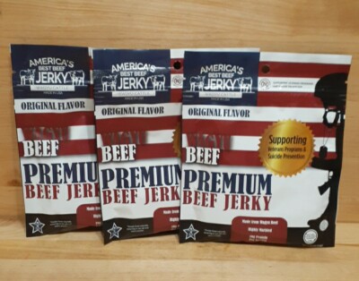 3 PAK: AMERICA'S BEST PREMIUM BEEF JERKY WAGYU CATTLE NO MSG/NITRATES ...