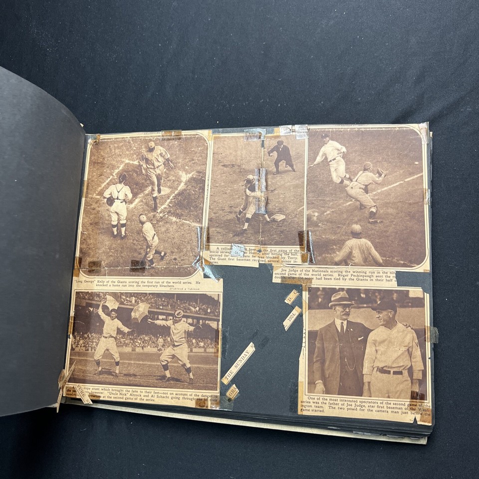 Vintage Photograph Album Newspaper Clippings B&W Old Photos Baseball 12 ...