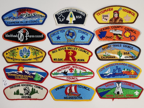 #6 vtg 70s BSA Shoulder Patch lot Aloha Council Texas Blackfoot Viking ...
