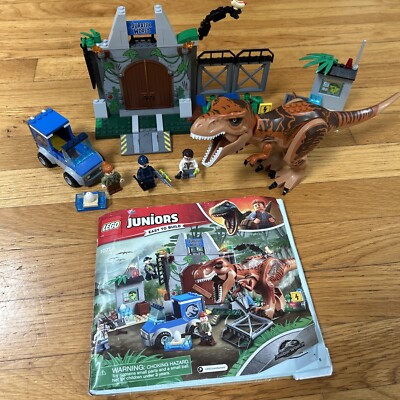 LEGO Juniors Jurassic World Park T-Rex Breakout 10758 ALMOST COMPLETE w ...