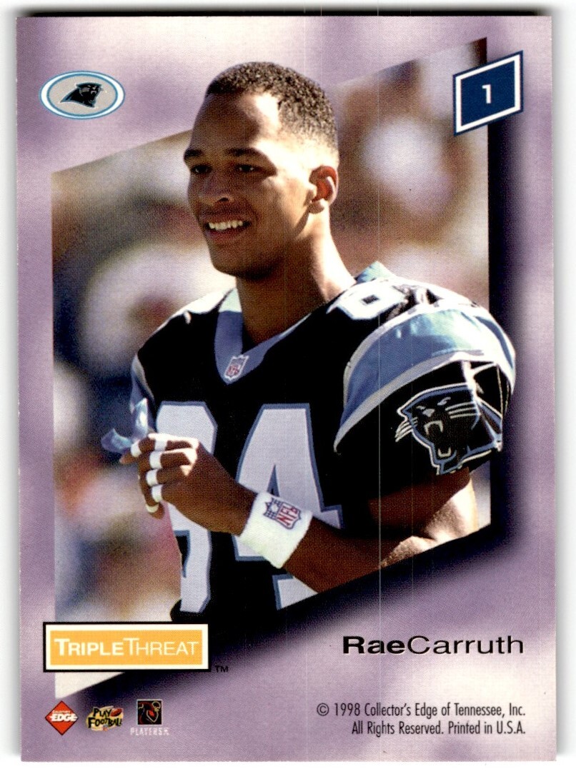 1998 CE Supreme Season Review T3 Rae Carruth #1 Carolina Panthers | eBay