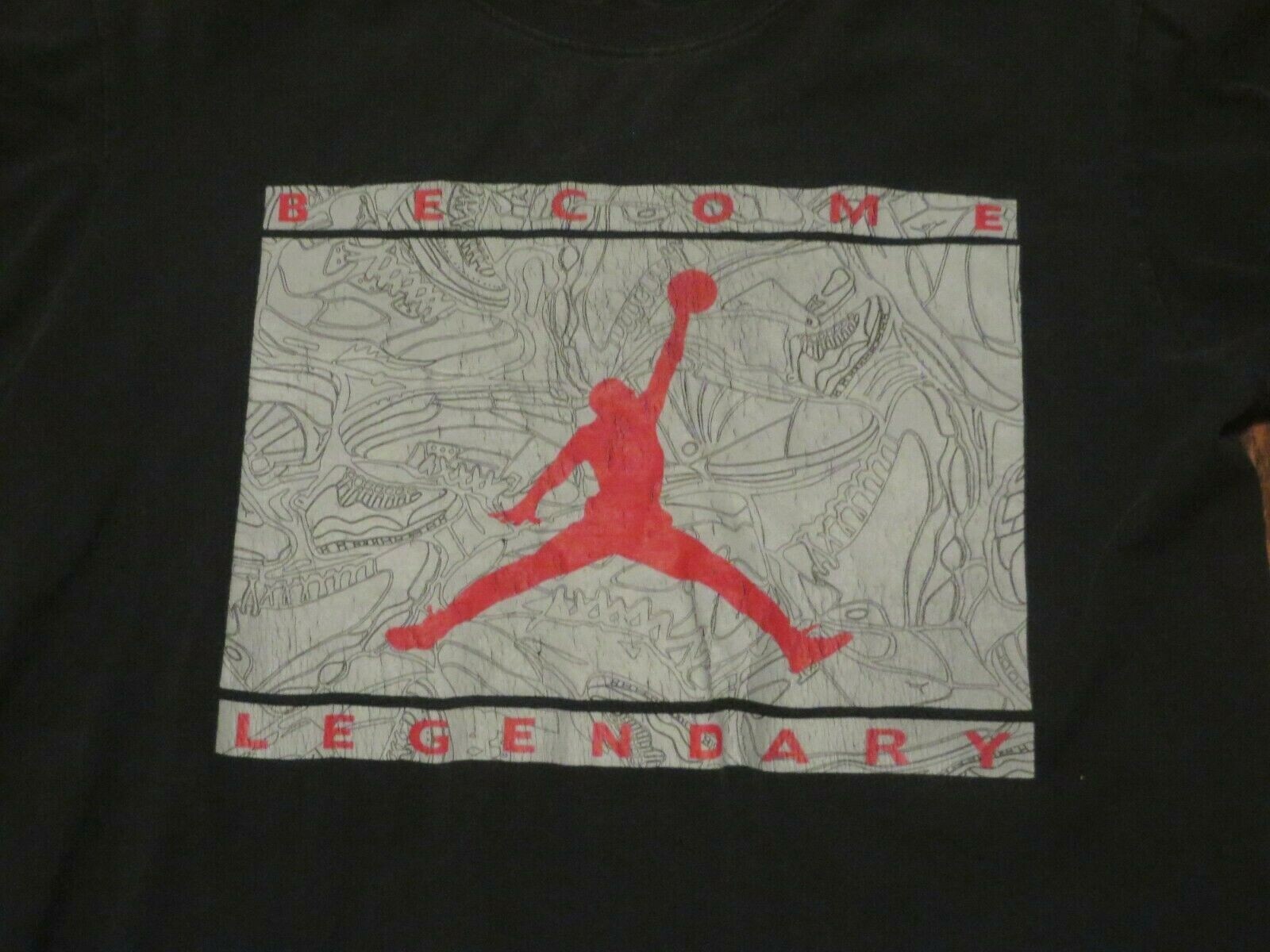 Men's Nike Jordan Become Legendary Laser Black Grey Red T-Shirt sz M | eBay