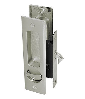 Supreme Bathroom Privacy Sliding/Pocket Door Lock Set with Thumb Turn ...
