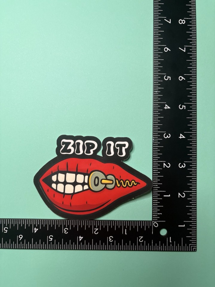 ZIP IT Red Lips Zipper Mouth– Funny Vinyl Decal for Laptops, Water ...