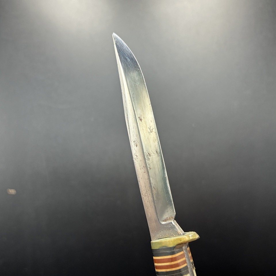 Vintage Western Boulder Colorado Fixed Blade Hunting Knife w/ Leather ...