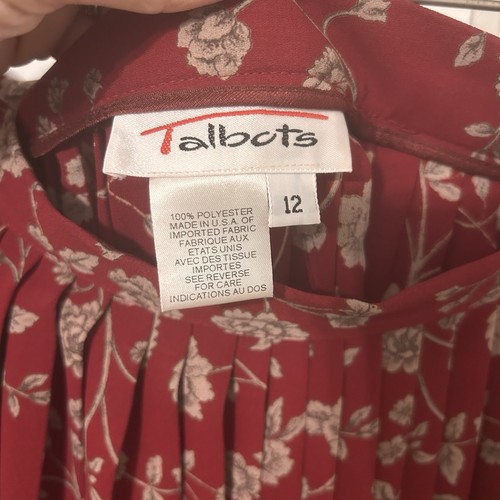 Vintage 90s Talbots Red Floral Pleated Long Maxi Side Zip Skirt Size 12 | eBay