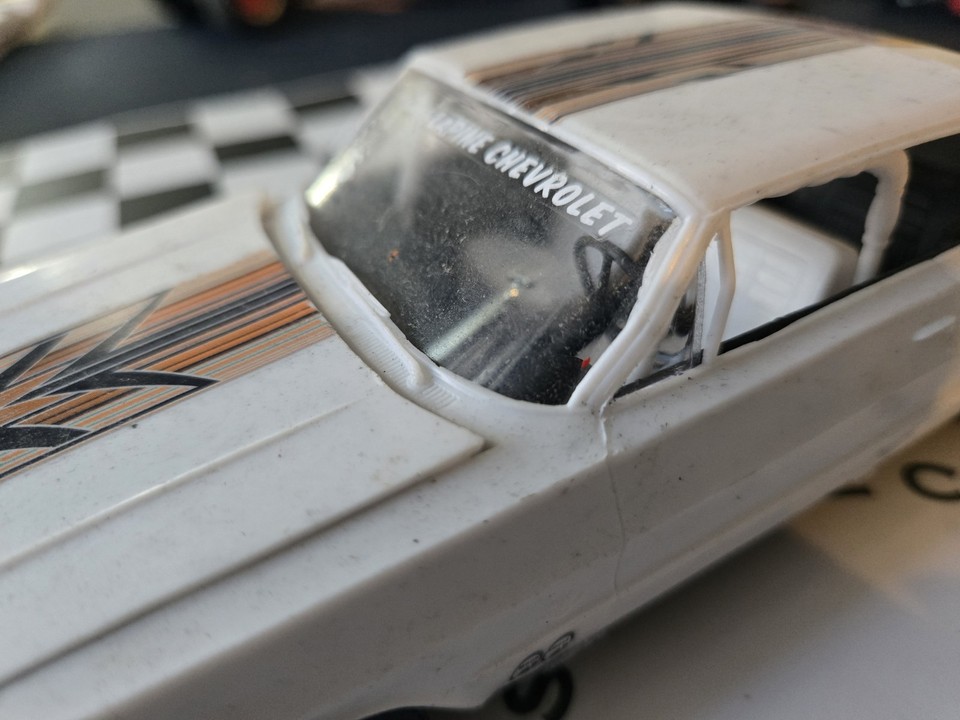 BUILT MODEL CAR VINTAGE AMT 63 IMPALA UNPAINTED OLDER BUILT PIECE BENT ...