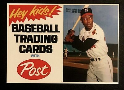 Hank Aaron Post Cereal Blank Back Advertising ACEO Promo Card | eBay