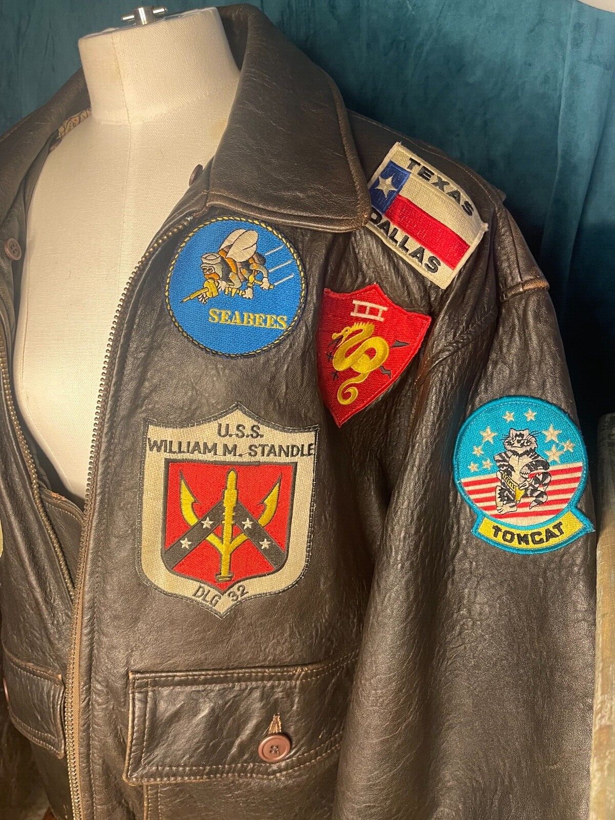 Vintage Avirex Top Gun Leather Flight Jacket 2XL - Gem