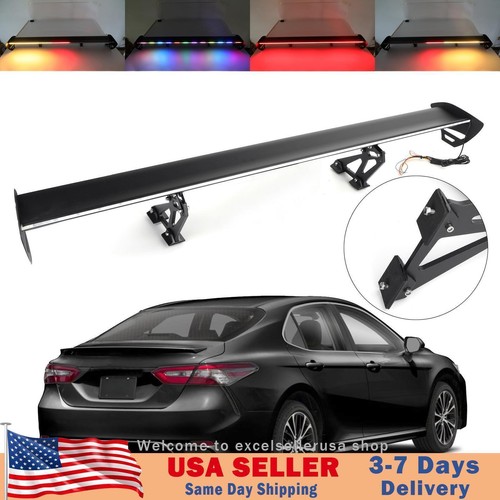Universal Car Rear Trunk Wing Racing Spoiler With LED Brakes Light For ...
