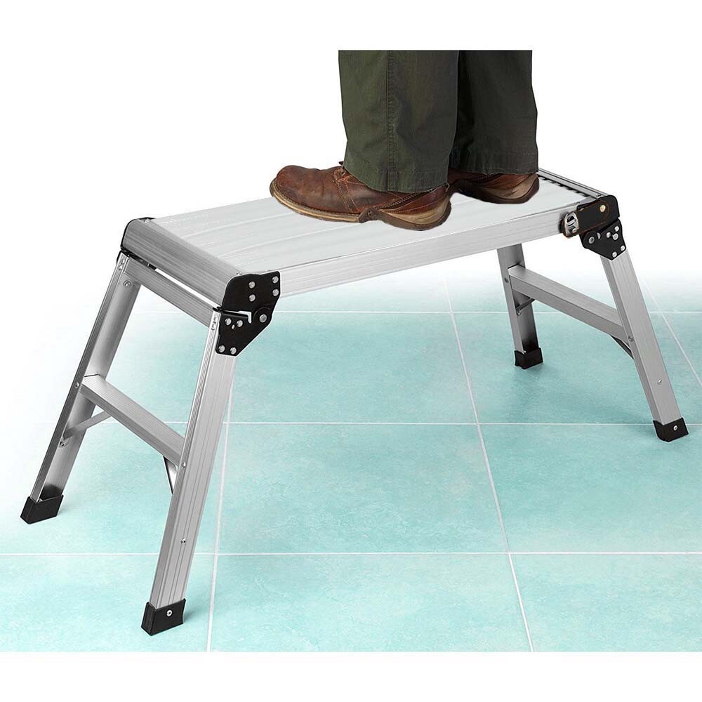 Work Platform Hop Up Step Ladder Aluminium Bench Folding Stool ...
