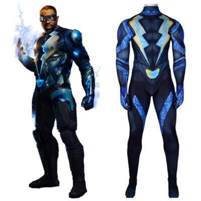 The Flash Black Lightning Costume Cosplay Jumpsuit Bodysuit for Kids ...