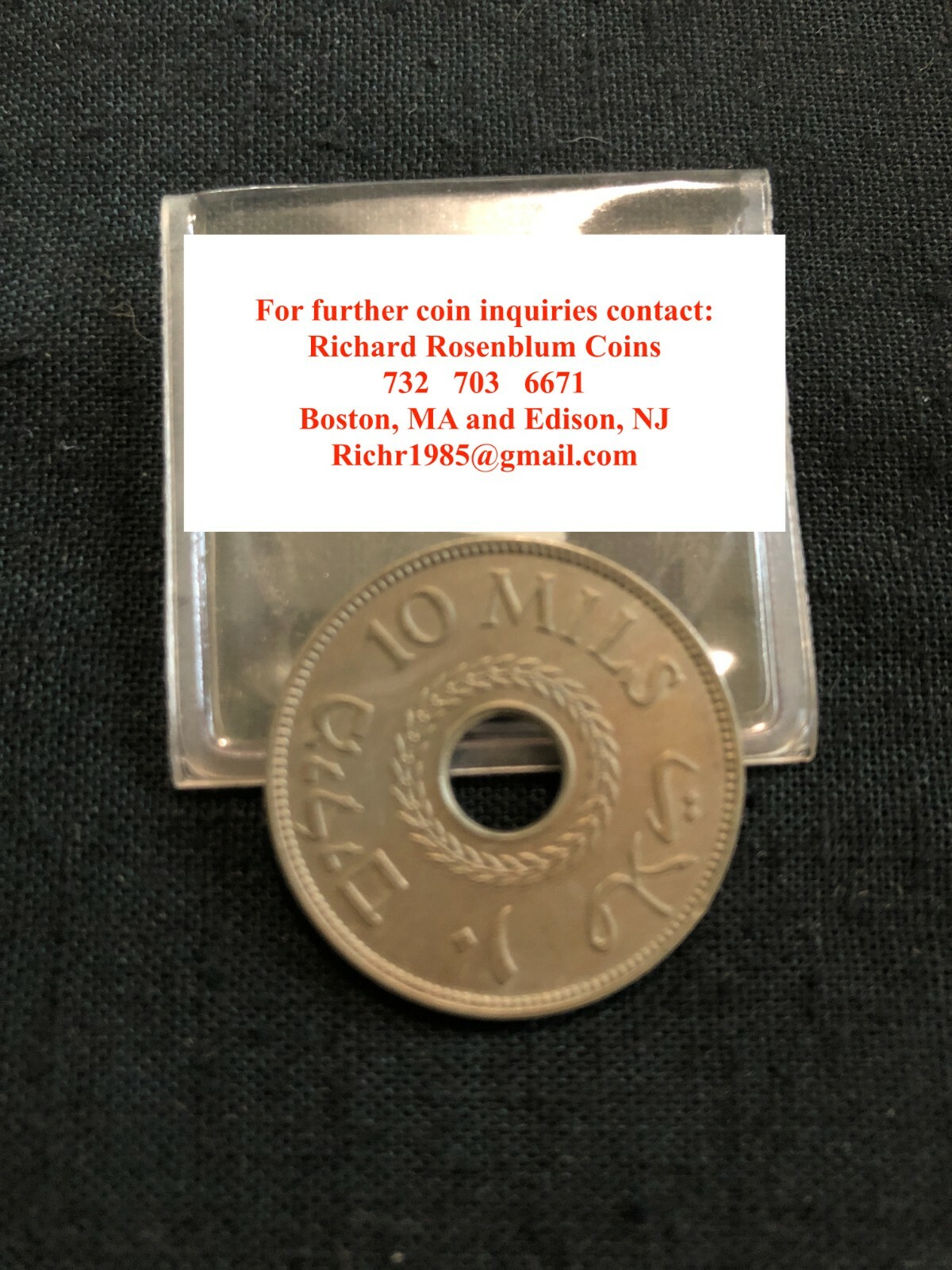 1934 Palestine 10 Mil Ten Mils Coin VF *Scarce Date* | eBay