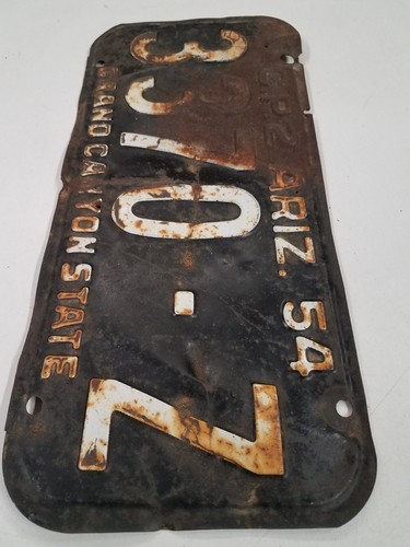 1954 Arizona License Plate - Apache County - Original | eBay