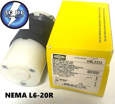 HUBBELL TWIST-LOCK INSULGRIP HBL2323 FEMALE 20A 250VAC 2P 3W GRND | eBay