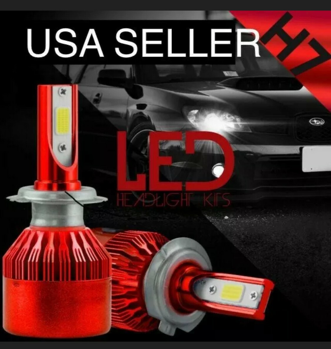 H7 WHITE LED Car Truck Headlight Bulbs HID 5K 5000k OPT7 Headlamp 2x ...