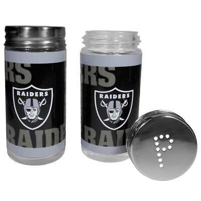 Las Vegas Raiders Glass Salt and Pepper Shakers NFL Licensed! | eBay