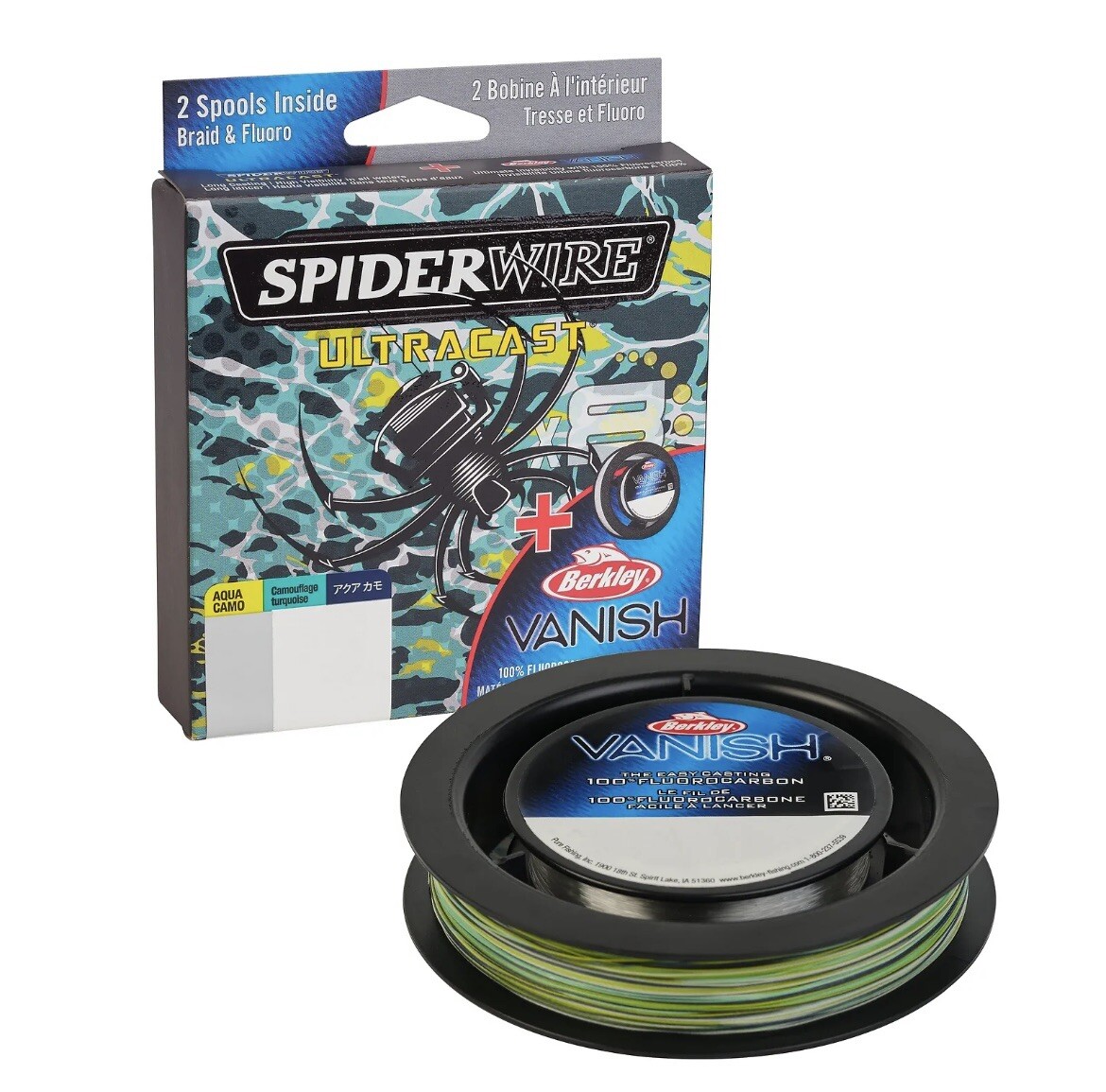 Spiderwire Invisibraid/Berkley Vanish Dual Spool White /Clear 30lb ...