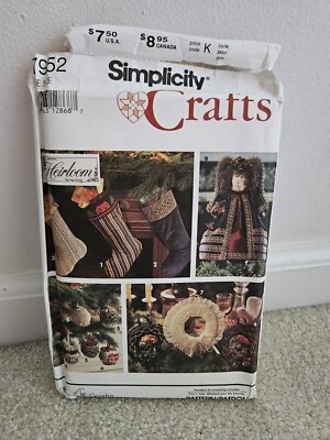 Simplicity Crafts Classic Heirloom Christmas Decor Pattern 7952 Uncut ...