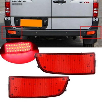 Red Lens Bumper Reflector LED Stop Brake Lights For 2006+ Mercedes ...