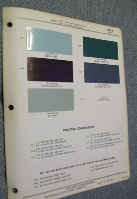 1951 Buick car color Paint Chips set - Ditzler | eBay