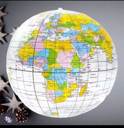 Inflatable Globe Transparent Colorful World Map Earth Educational ...