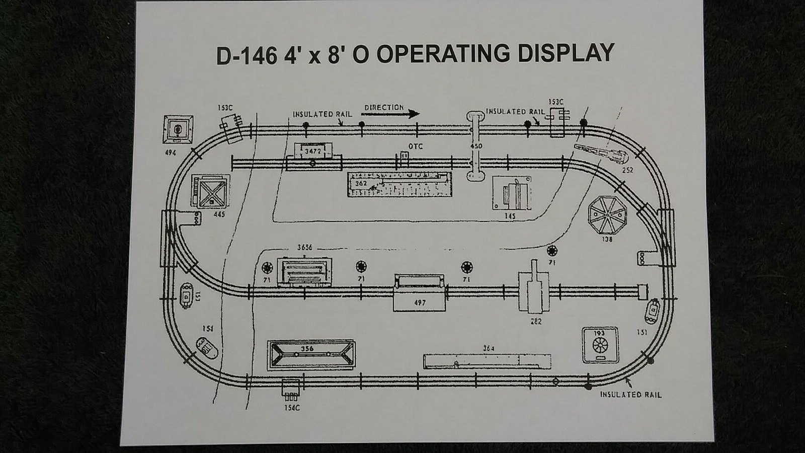 LIONEL D-146 DEALER DISPLAY 4' x 8' "O" OPERATING LAYOUT INSTRUCTION ...