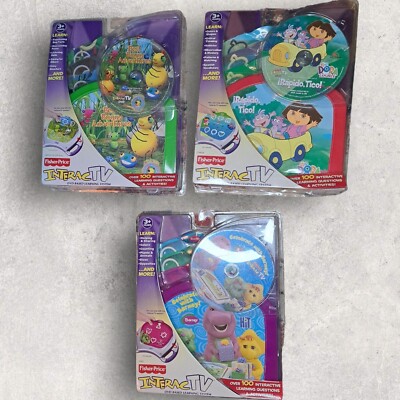 Fisher-Price InteracTV DVD Based Learning Video Game Lot of 3 Barney ...