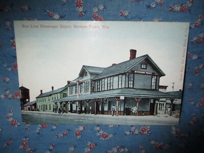 (1032) Old Postcard Soo Line Passenger Depot Stevens Point Wis | eBay
