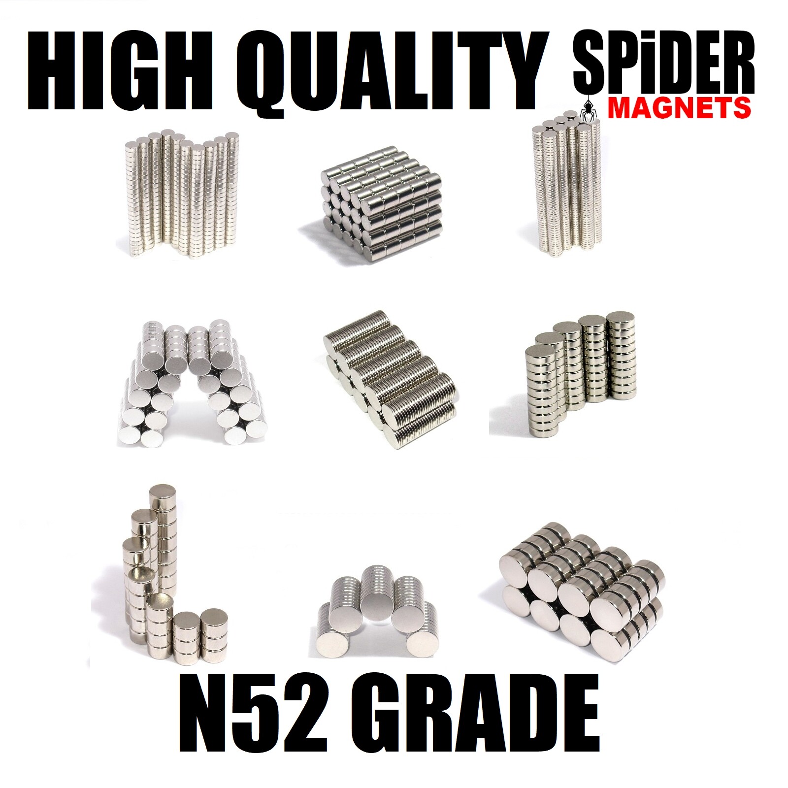 Very Strong Magnets 2mm - 10mm Genuine N52 Neodymium Discs For Crafts ...