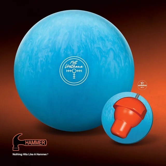 NIB 15# Hammer NU Blue Hammer Bowling Ball 1st qual. - 15.3/3-4" Pin/3 ...