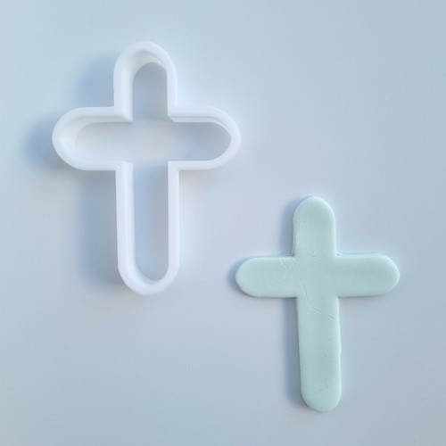Rounded Cross Cookie Cutter Embosser Stamp Fondant Bake Baking Decorate ...