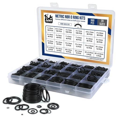 O Ring Kit - 960Pcs 20 Sizes - Nitrile Rubber O Rings Assortment Kit ...