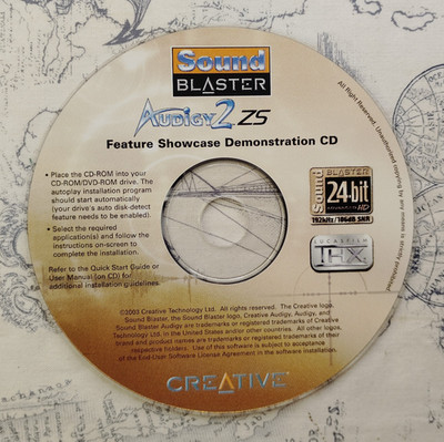 Sound Blaster Audigy 2 ZS Feature Showcase Demonstration CD-ROM ...