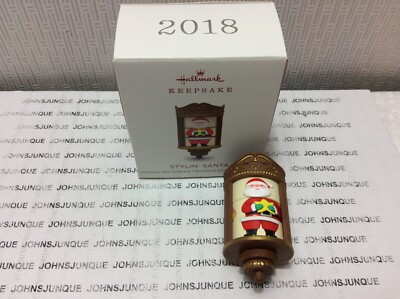 HALLMARK STYLIN' SANTA ORNAMENT New in Box 2018 MINIATURE Santa VERY ...