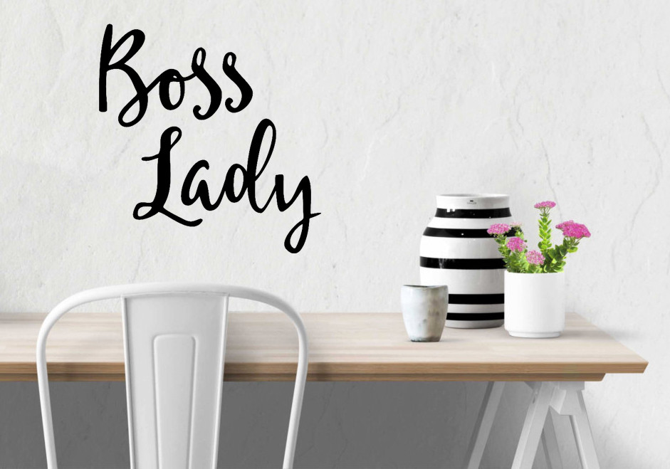BOSS LADY VINYL WALL DECAL HOME OFFICE PROFESSIONAL WORK DESK WALL ...